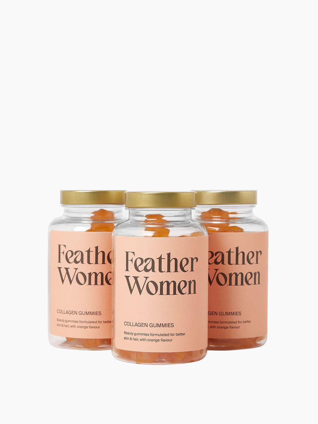 Collagen gummies 3-pack (pregnancy safe) with hyaluronic acid, vitamin ...